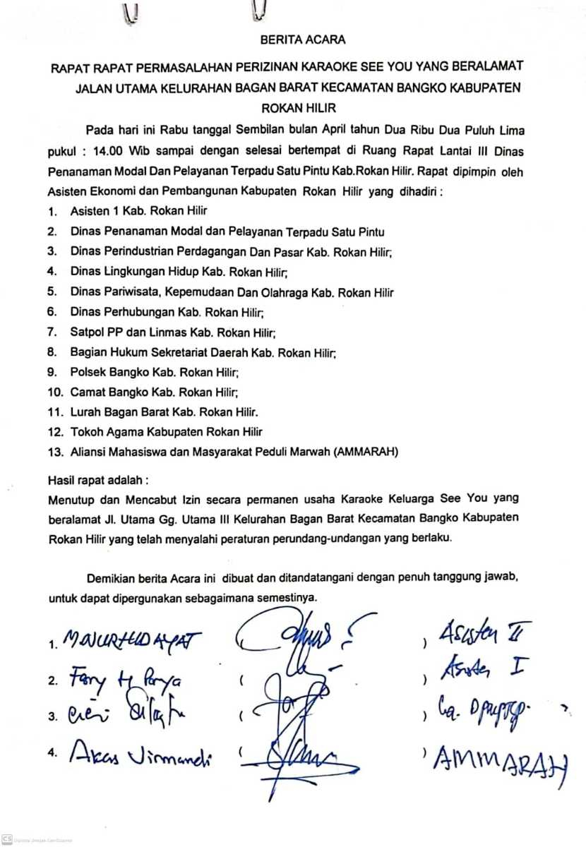 GoRiau - Karaoke See You Bagansiapiapi Resmi Ditutup Permanen ...